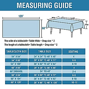 H.VERSAILTEX Linen Textured Table Cloths Rectangle 60 x 120 Inch Premium Solid Tablecloth Spill-Proof Waterproof Table Cover for Dining Buffet Feature Extra Soft and Thick Fabric Wrinkle Free, Taupe