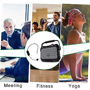 W WINBRIDE Wireless Voice Amplifier for Teachers, 30W Portable PA Speaker System, Wireless Microphone for Classroom Teachers Fitness Instructor, Bluetooth Headset and Speaker Echo| Record| FM| TWS| H5