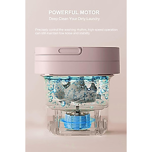 Portable Washing Machine, Mini Washer 9L High Capacity with 3 Modes Deep Cleaning for Underwear, Baby Clothes, or Small Items, Foldable Washing Machine for Apartments, Camping, Travel (Pink)