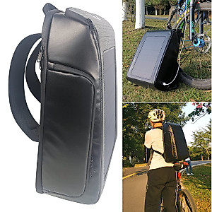 SGUESIKR 12W Solar Backpack, Smart Charging Waterproof 17" Laptop Backpack, Multipurpose 20L Sturdy Solar Daypacks for Outdoor Business, Travel, School, Hiking, Camping