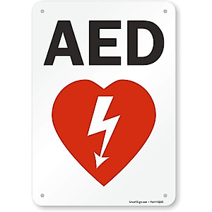 SmartSign "AED" Sign | 7" x 10" Plastic,S-0075-PL-10