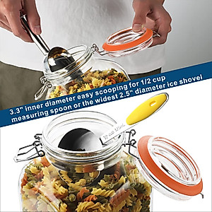 1 Gallon Square Glass Storage Jars with Airtight Lids, 2 Pack Large Glass Pickle Jars for Fermenting, Clear Glass Canister for Flour, Cookie, Candy, Kombucha, Sun tea(Extra Label, Pen and Gasket)