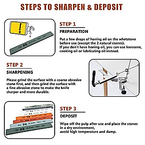 RUIXIN PRO 8 Pcs Knife Sharpening Stones for RUIXIN PRO RX-008 RX-009 Knife Sharpener Fixed-Angle Kit, Professional Whetstone Set Without Base: 180/400/800/1500/2000/3000/5000/10000 Grit