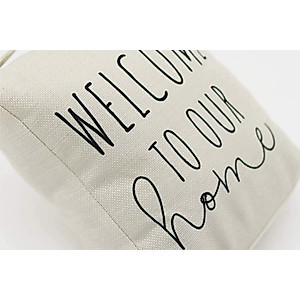 Welcome to Our Home Door Stop with Handle|Decorative Weighted Fabric Door Stopper for Bedroom,Living Room and Exterior Doors