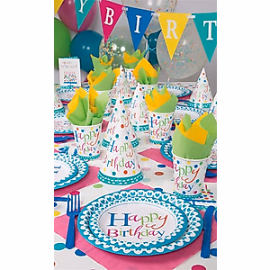Unique Confetti Cake Birthday Party Invitations, 5.5" x 4", Multicolor