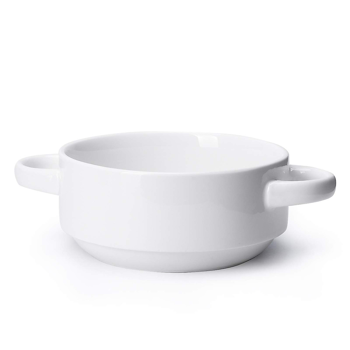 Sweese 108.000 Porcelain Bowl with Handles - 20 Ounce for Soup, Cereal, Stew, Chill, Set of 1, White