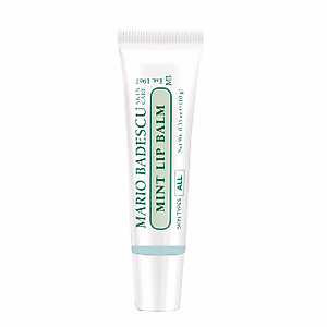Mario Badescu Moisturizing Mint Lip Balm for Dry Cracked Lips, Infused with Coconut Oil and Shea Butter, Ultra-Nourishing Care for Soft, Smooth, and Supple Feel, 0.35 Oz