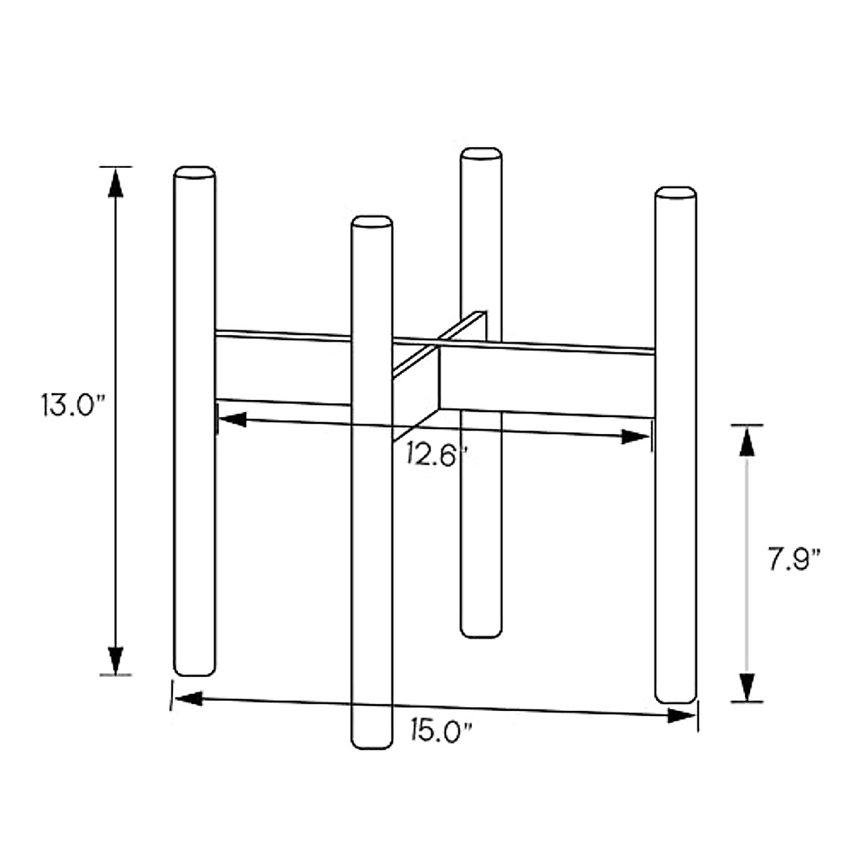 MoNiBloom 15 Inches Plant Stand, Bamboo Flower Pot Rack Shelf Holder for Indoor Outdoor Patio Garden Balcony Yard Living Room, Pot Not Included, Brown