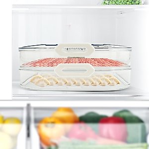 DJAPWPX Deli Meat Container for Fridge Bacon Storage Container with Date Recording Function Refrigerator Food Storage Box Removable Bacon Keeper for Organizing and Storage (2-Layer)