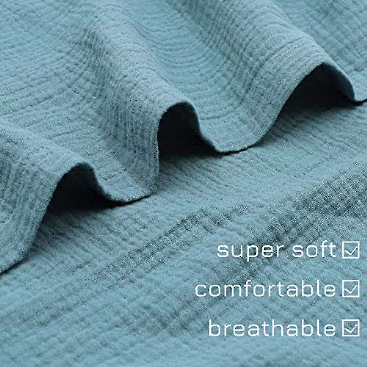 Muslin Baby Lounger Cover Soft Organic Cotton Slipcover Fits Newborn Lounger for Baby Boys and Girls (Blue)