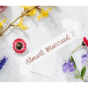 Almost Married Sash, Sash for Wedding Rehearsal Engagement Party Supplies Decoration Favors, Sash for Brides-to-be