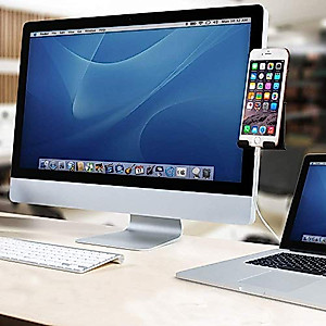 Mobile Phone Holder, That Clip on Monitor for Laptop or Desktop Within 25mm Thickness, Cell Phone Stand Smart Phone Dock Mobile mounts Phone Clip for Universal Computer Display, Cell Phone Mount