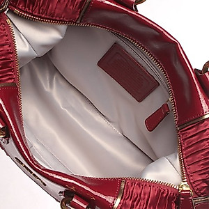 Coach Ashley Gathered Sateen Satchel - Bordeaux