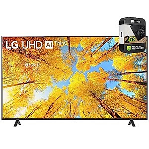 LG 55UQ7570PUJ 55 Inch 4K UHD Smart webOS TV 2022 Bundle with 2 YR CPS Enhanced Protection Pack