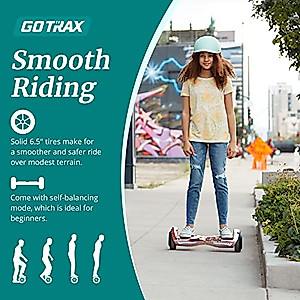 Gotrax Glide Hoverboard for Kids Ages 6-12, Hover Board with Music Speaker & LED Lights, Smart Self Balancing Scooters Hover Board for Kids Adults Gifts, UL2272 Certified(Purple)