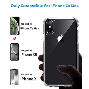 AEDILYS iPhone Xs Max Case,[Airbag Series] with [2 x Tempered Glass Screen Protector] [Military Grade]|15Ft. Drop Tested [Scratch-Resistant]|Wireless Charging | for Apple iPhone Xs Max 5.5 Inc- Clear