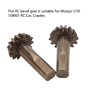 2pcs RC Bevel Gear, Iron Bevel Gear RC Car Parts for WLtoys 1/10 104001 RC Car Crawler