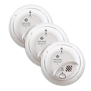 FIRST ALERT BRK SC9120B-3 Hardwired Smoke and Carbon Monoxide (CO) Detector with Battery Backup. 3-Pack , White