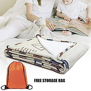 AHWZ Personalized Letter Blanket, Custom Throw Blanket Retro Stamp Air Mail to My Daughter from Mom Fleece Blanket for Couch Sofa Bedroom