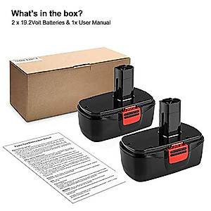 3.6Ah Replacement Battery Compatible with Craftsman 19.2 Volt Battery C3 DieHard 130279005 130279003 130279017 315.113753 315.115410 315.11485 1323517 11375 11376 Cordless Power Tools 2 Packs