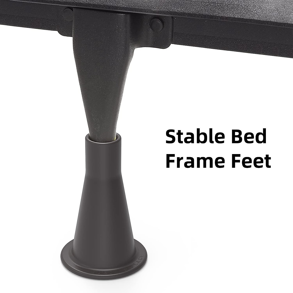 KOHOME 6Pcs Bed Frame Feet, Tall Sturdy Cone Shaped Legs,Prevent Sliding Plastic Bed Risers,Bed Frame Legs for Replace Wheels Casters to Protect Your Floor