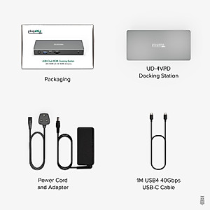 Plugable USB C Docking Station Dual Monitor, 11-in-1, USB4 40G 100W Laptop Charging Dock for Windows and Thunderbolt, 4K HDMI 2.1 upto 120Hz, 2.5Gbps Ethernet, SD Reader, 20W USB-C Charging Driverless