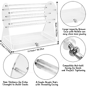 OAOLEER Headband Holder, Clear Jewelry Organizer for Teen Girl Women Gifts, The Perfect Headband Display Organizer (Acrylic with Drawer)