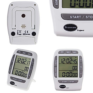 Digital Triple Kitchen Timer and Clock for Cooking and Baking with Led Countdown Timer Numbers with Alarm and Magnet Fixing