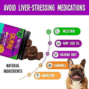 True Tails Calming Chews for Dogs – 90 Dog Calming Treats with Melatonin, Valerian Root, Hemp Oil for Dog Calming – Delicious Calming Dog Chews for Relaxation – No Preservatives or Fillers – Beef