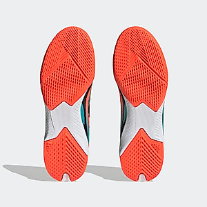 adidas X SPEEDPORTAL Messi.3 Indoor Soccer Shoe, Team Solar Orange/Mint Rush/Black, 2 US Unisex Little Kid