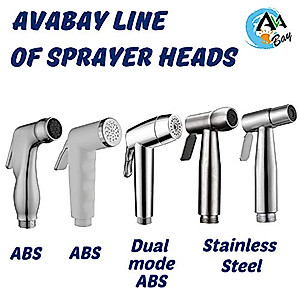 AVAbay Dual Mode Sprayer Head-Bidet Spray w/Chrome Finish - Cloth Diaper Shattaf - Pet Wash (Style 1)