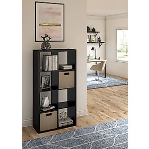 ClosetMaid 4587 Decorative Open Back 8-Cube Storage Organizer, Black, 4587