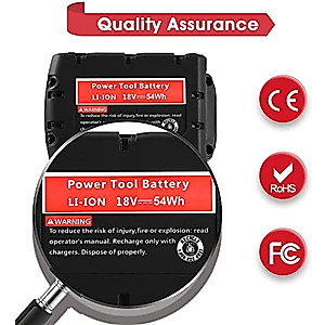 【2-Pack 18V 6.0Ah】Lithium Replacement Battery Compatible with Milwaukee 18V Battery for M18 Battery 48-11-1820 48-11-1850 48-11-1815 48-11-1852 48-11-1822 48-11-1828 48-11-10 48-11-1811 48-11-1840