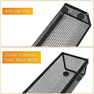 8Pcs Drawer Organizer, Utensil Organizer For Kitchen Drawers,Utensil Organizer,Drawer Silverware Tray With Interlocking Arm Mesh Metal For Flatware Fork Spoon Knife Makeup, 9 x 3 x 2 Inch, Black