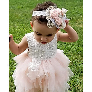 Toddler Girls Baby Girl Lace Back Tiered Tutu Tulle Flower Girl Dress Baby Girl Clothes Pink Dress (6-12 Month, Pink)