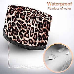 Heat Cap for Deep Conditioning, Ingeware Thermal Cap for Hair Steamer Cap for Natural Hair Portable Electric Heat Hair Spa Cap for Home Use Pattern (Leopard Print)