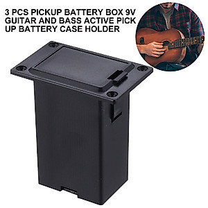 3pcs Pickup Battery Box 9V Plastic Guitar Active Battery Case Holder for Guitar Bass Pickup Replacement Tool (Black)