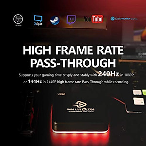 UCEC Capture Card for Streaming GAM Live, Ultra 4K60 Video Gamer Recording for PS5, PS4, Xbox Series X/S, Xbox, Nintendo Switch, USB 3.0, 1440p 120FPS HDR10