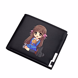 Anime Unisex Purses Students Kawaii ID Card Holder Pu Leather Short Wallet Cartoon Money Bag Clutch(6)
