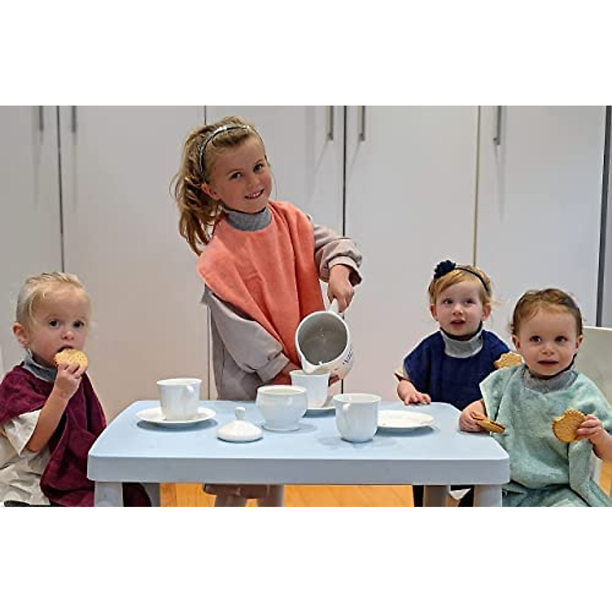 MATZ Terry Towel Snap On Toddler Bibs | Baby Bibs For Drooling And Teething | Full Coverage Bibs For Babies | Ultra Absorbent 100% Cotton Bibs | Unisex Baby Bibs With Soft Ribbed Neck