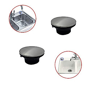 2 Pcs Sink Tap Faucet Hole Cover Kitchen Sink Plug Brushed Stainless Steel Hole Cover for Dia 1.22 to 1.57 Inch