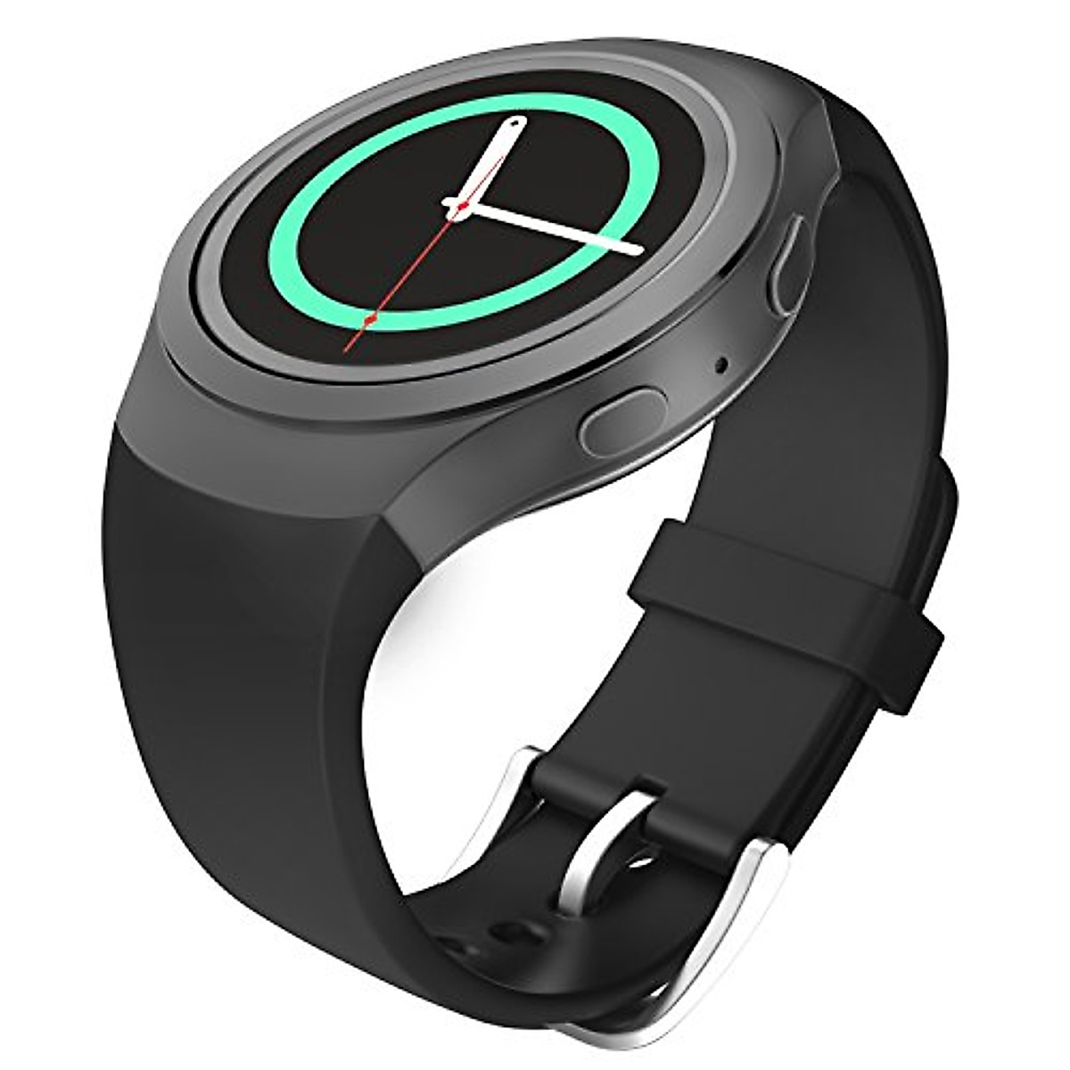 MoKo Watch Band Compatible with Samsung Gear S2, Soft Silicone Replacement Sport Band fit Gear S2 (SM-R720 / SM-R730 ONLY) Smart Watch, NOT FIT S2 Classic (SM-R732 & SM-R735), NOT FIT Gear Fit2, Black