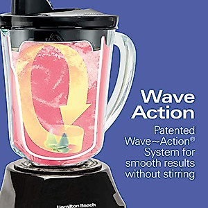 Hamilton Beach Smoothie Smart Blender with 5 Functions Including Auto-Cycle For Shakes & Smoothies, 40oz Glass Jar Dial, Stainless Steel (56208)