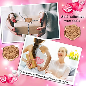 80 Pieces Wax Seal Stickers Envelope Seal Stickers Wedding Invitation Envelope Seals Self Adhesive Gold Stickers for Invitations Cards Party Favors (Heart Style)
