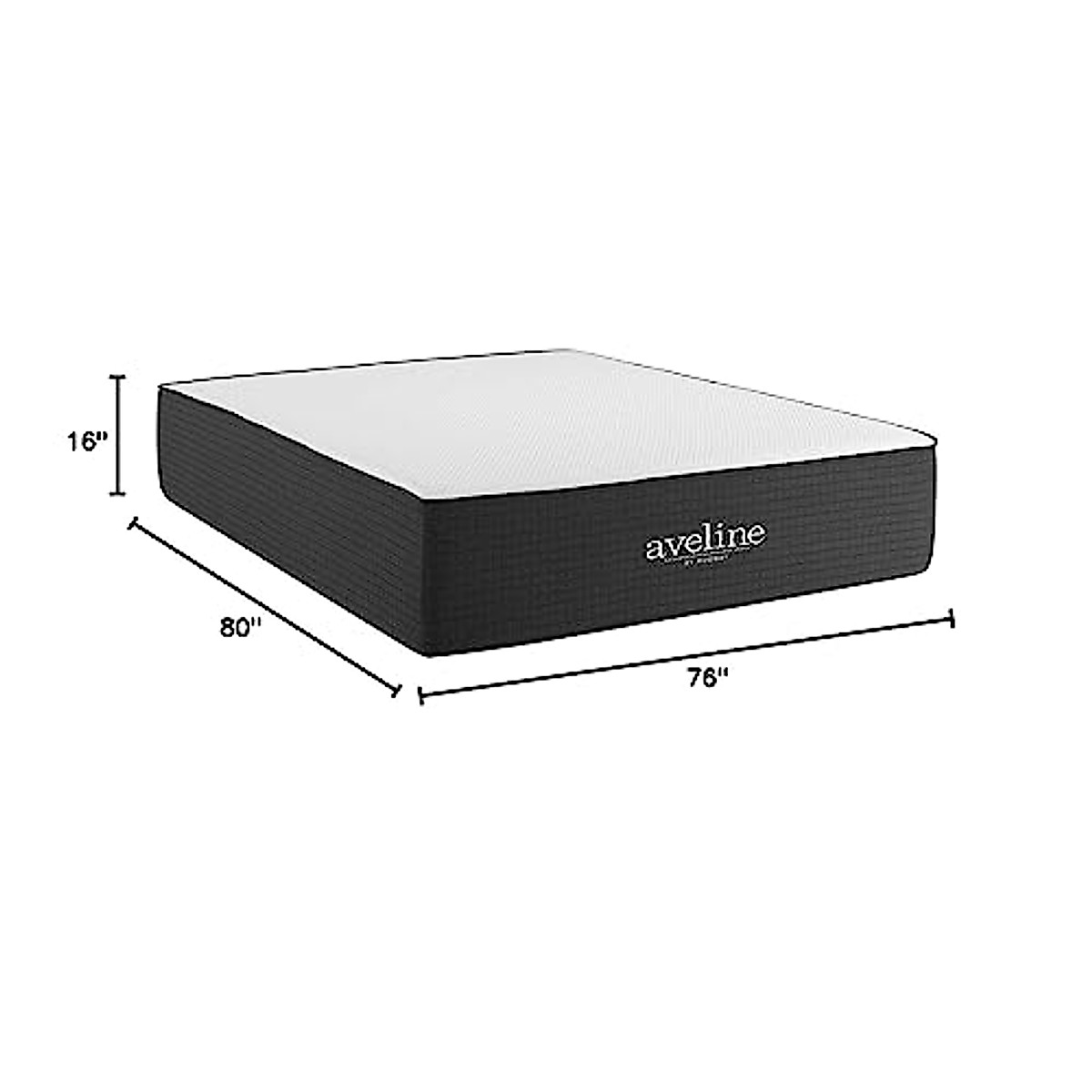 Modway Aveline 16” Gel Infused Memory Mattress with CertiPUR-US Certified Foam King Mattress