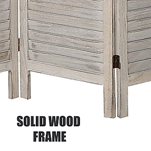 ECOMEX 6 Panel Room Divider 5.6Ft Wood Room Dividers and Folding Privacy Screens Partition Wall Dividers Room Separator for Bedroom Office Restaurant, White