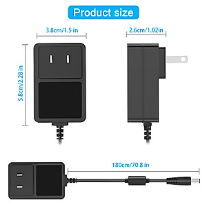 TKDY 18V 1A DC Power Supply Adapter, 110-240V AC to DC 18Volt US Plug fit for 18Vdc 1000mA 750mA 500mA Power Cord for Logitech Squeezebox Wi-Fi Internet Radio.