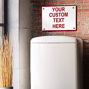 Aluminum Weatherproof Metal Sign Multiple Sizes Custom Personalized Text Here White Red Danger Horizontal Street Signs 10x7Inches