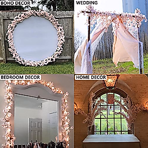 2pcs 11.8ft Artificial Cherry Blossom Flower Vines Fake Flower Garland Outdoors Hanging Silk Flowers Vines for Home Decor Pink Room Decor Wedding Party Japanese Kawaii Decor