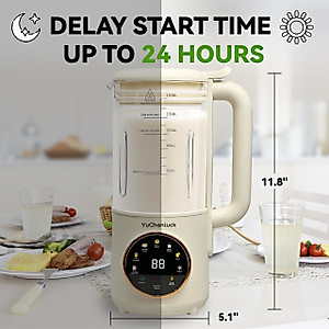 Automatic Nut Milk Maker, 47oz Soy Milk Maker,Almond Milk Maker,Oat, Coconut, Soy, Plant Based Milks,Baby Food,Electric Bean and Nut Milk Machine with Delay Start/Keep Warm/Self-Cleaning/Boil Water
